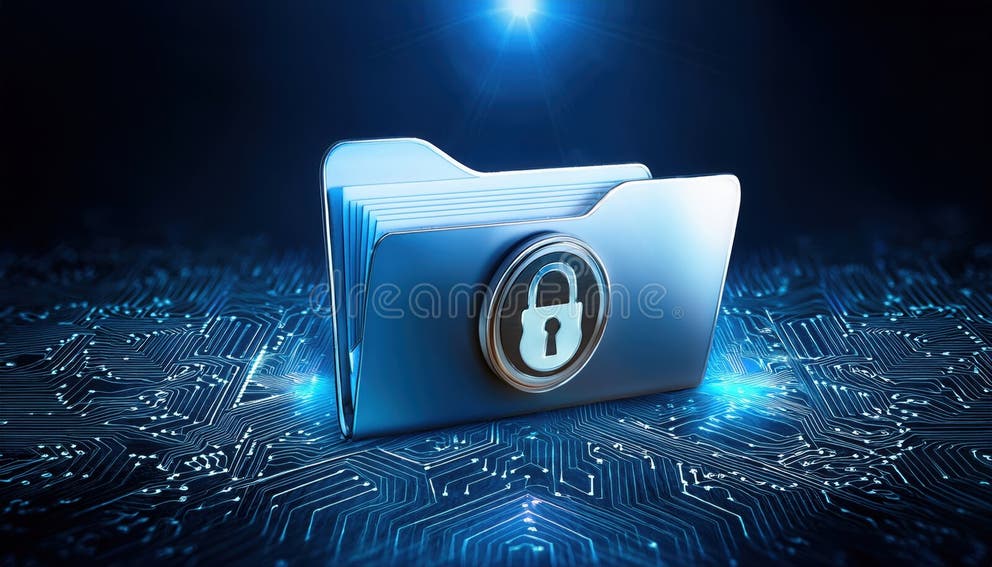 Circuit Board Featuring a Lock To Represent Data Protection and ...