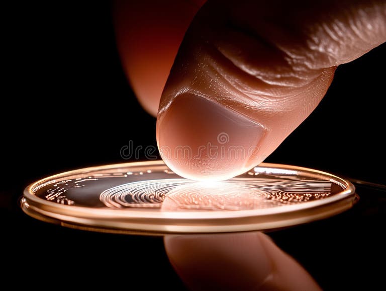 Circuit Board with Finger Spark Interaction Stock Photo - Image of ...