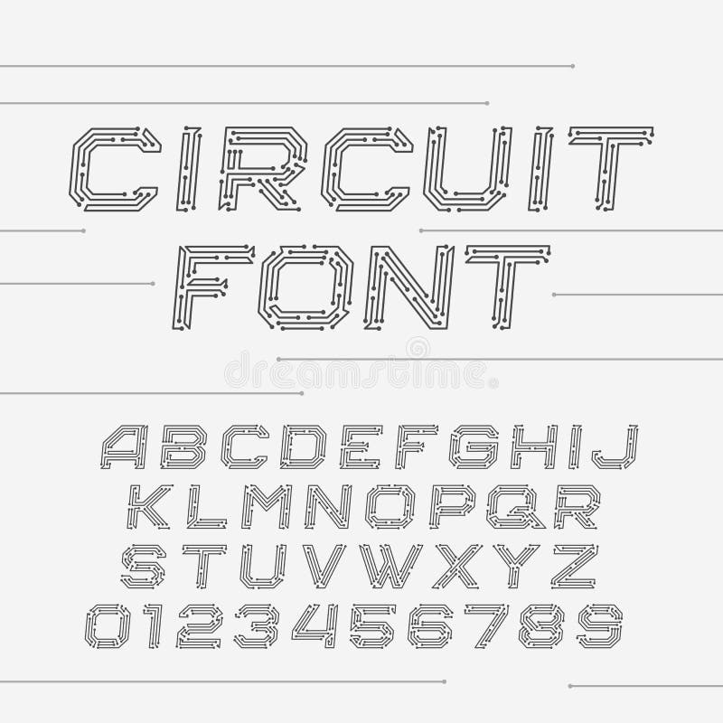 Circuit Board Font. Vector Alphabet Stock Vector - Illustration of ... Circuit Board Font. Vector Alphabet Stock Vector - Illustration of ...