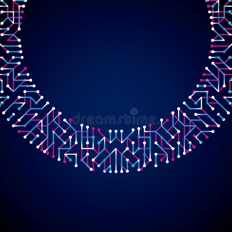 Futuristic Cybernetic Scheme, Vector Motherboard. Digital Element ...