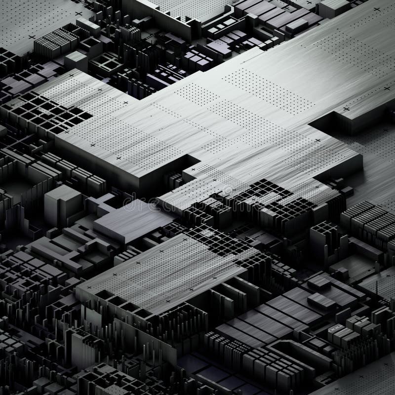 Futuristic Server Room 3d Illustration Stock Illustration ...