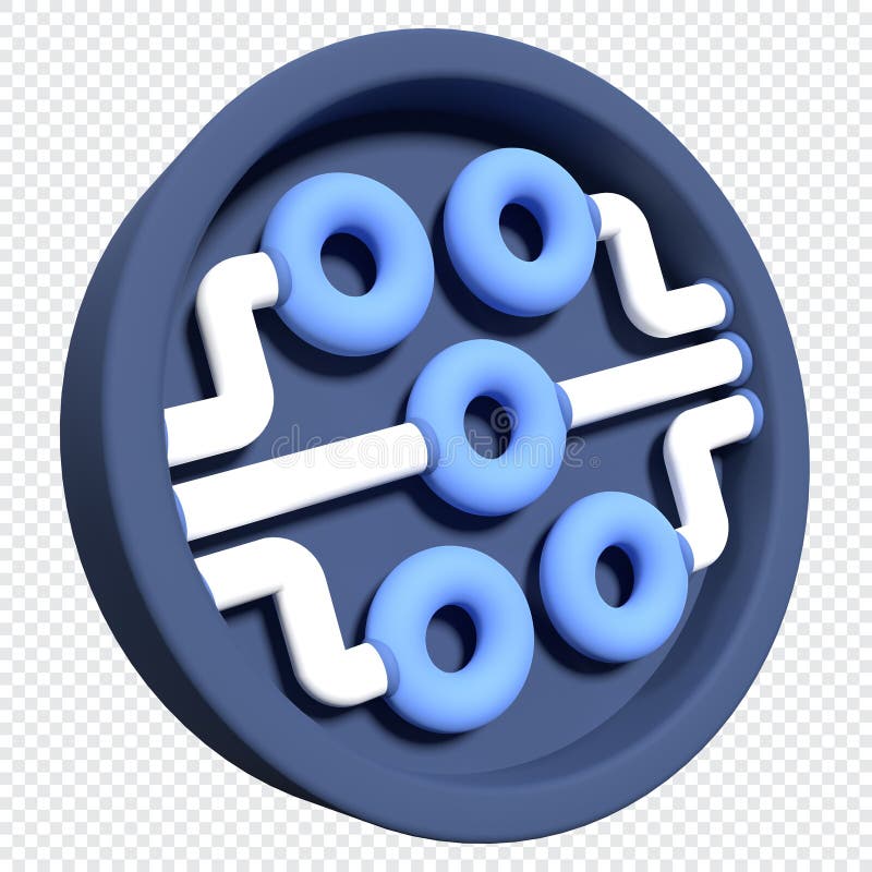 Circuit Board Futuristic Technology Icon. 3d Rendering Science Circuit ...