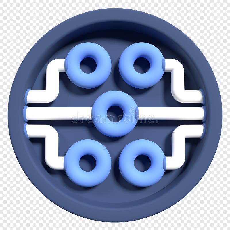 Circuit Board Futuristic Technology Icon. 3d Rendering Science Circuit ...