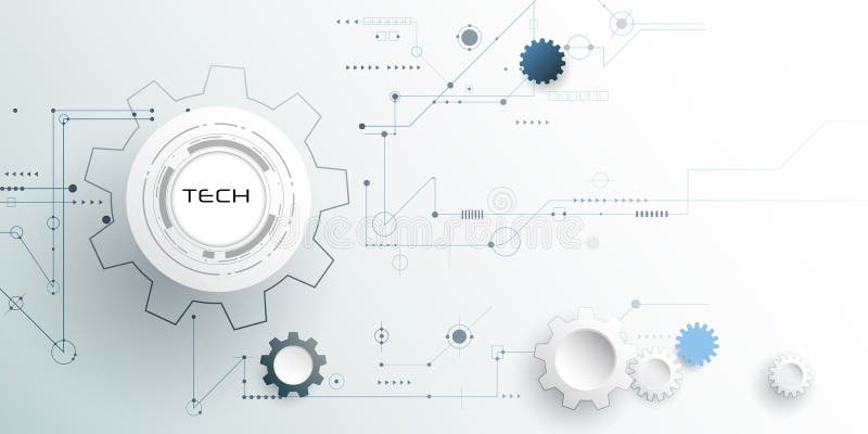 Vector Abstract Futuristic Gear Wheel Engineering Stock Illustrations ...