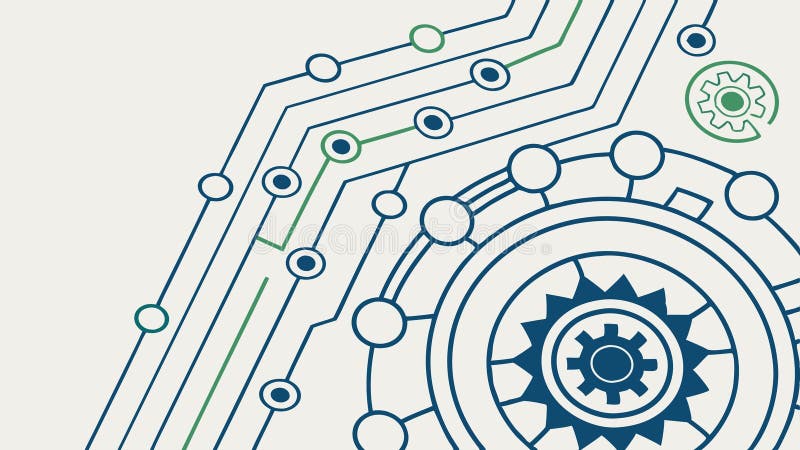 Circuit Board with Gears Illustration, Technology and Mechanics, Vector ...