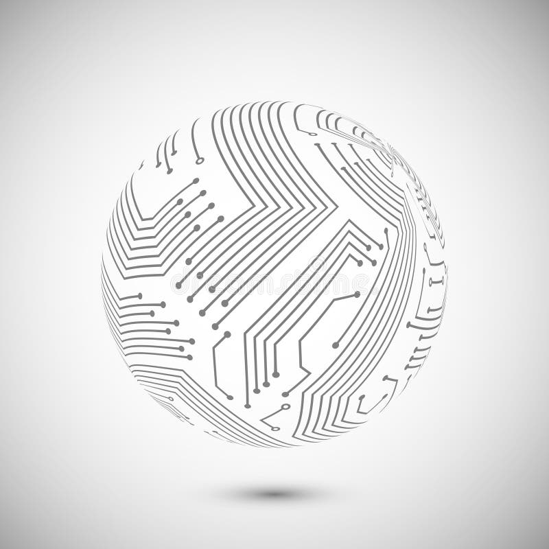 Vector Circuit Board Sphere Stock Vector - Illustration of globe ...