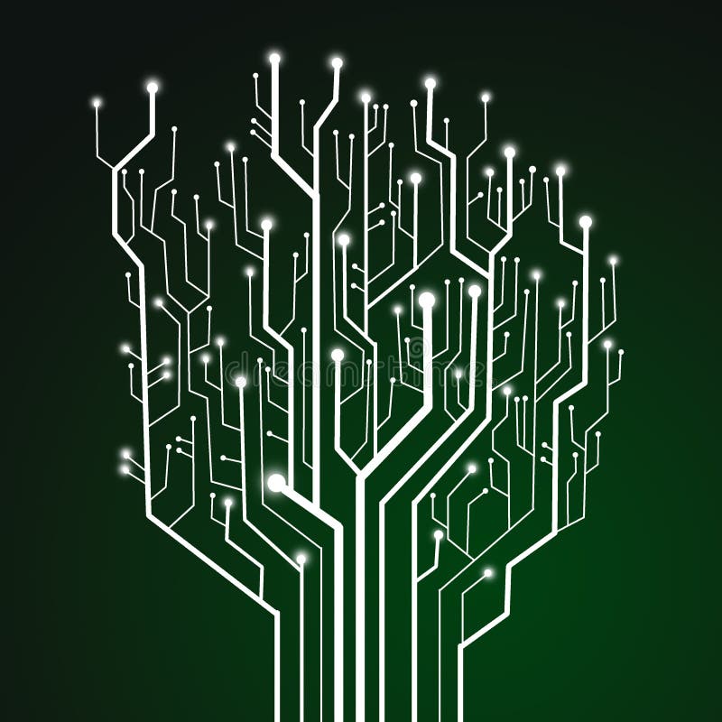 Circuit Board Tree Green Background Stock Illustrations – 1,374 Circuit ...