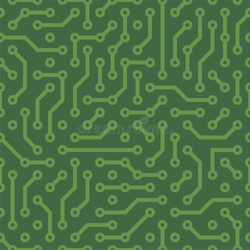Circuit Board Green Seamless Pattern Background. Vector Stock Vector ...