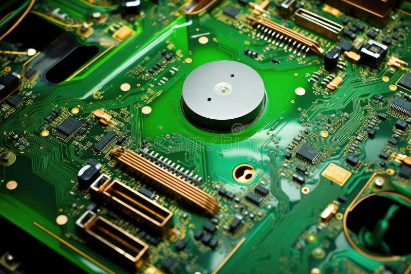 Circuit Board of a Hard Disk Drive Exposed Stock Illustration ...