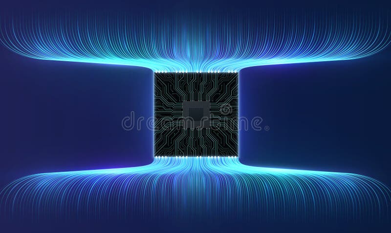 Circuit Board with High-speed Wireless Data Lines. Concept of ...