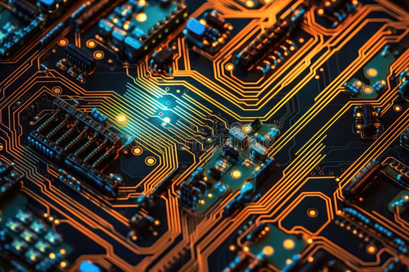 Circuit Board, Highlightipng Intricate Pathways of Electronic ...