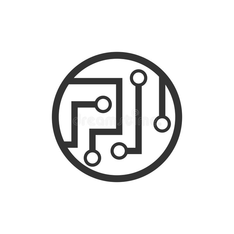 Circuit Board Icon in Flat Style. Technology Microchip Vector Il Stock ...