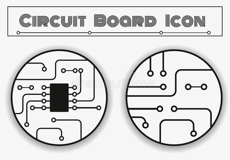 Circuit Board Line Icon with Microchip. Technology Set Vector ...