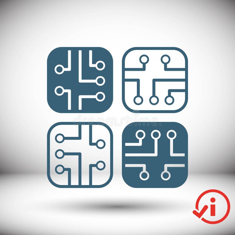Circuit Board Icon Stock Vector Illustration Flat Design Stock Vector ...