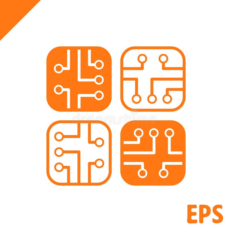 Circuit Board Icon Stock Vector Illustration Flat Design Stock Vector ...