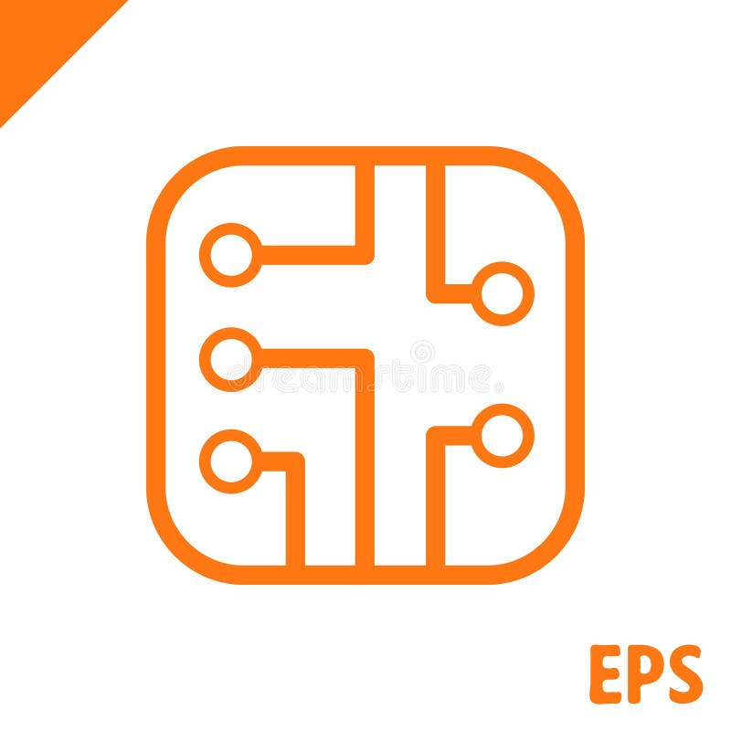 Circuit Board Icon Stock Vector Illustration Flat Design Stock Vector ...