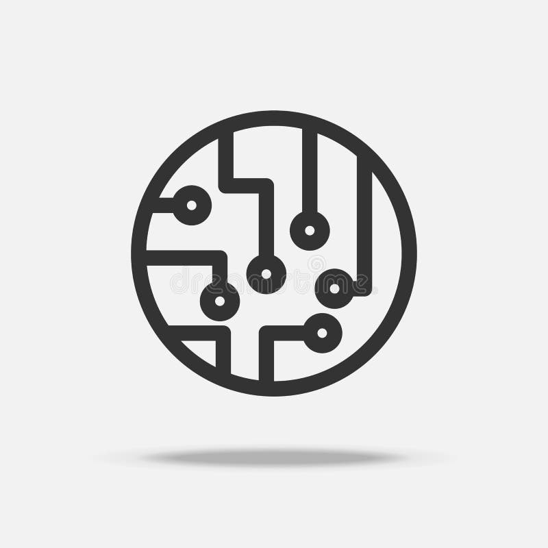 Circuit Board Icon Vector. Thin Line Icon Stock Vector - Illustration ...