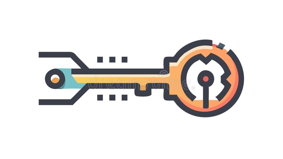 Circuit Board Key. Electronic Access, Vector Design Generative AI Stock ...