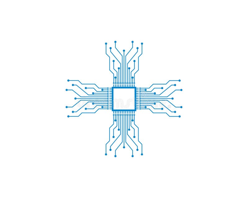 Circuit Board Line Cpu,ic,gpu,ram Concept Design Illustratio Stock ...