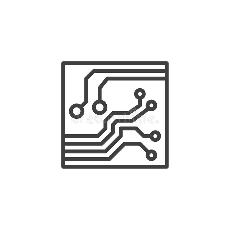 Circuit board line icon stock vector. Illustration of graphics - 151674168