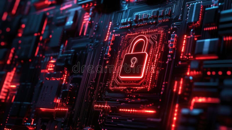 Circuit Board Lock Close Up Stock Photo - Image of board, generated ...