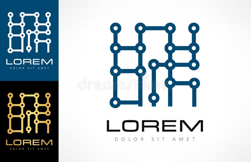 Circuit board logo stock vector. Illustration of microchip - 109075622