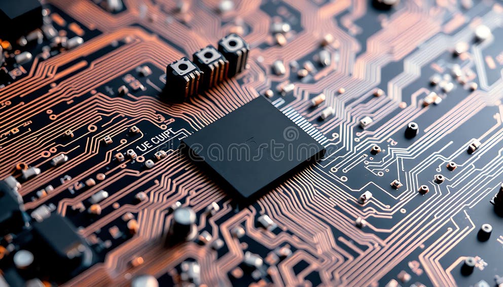 Circuit Board Microchip, Electronic Component and Tech Generative AI ...