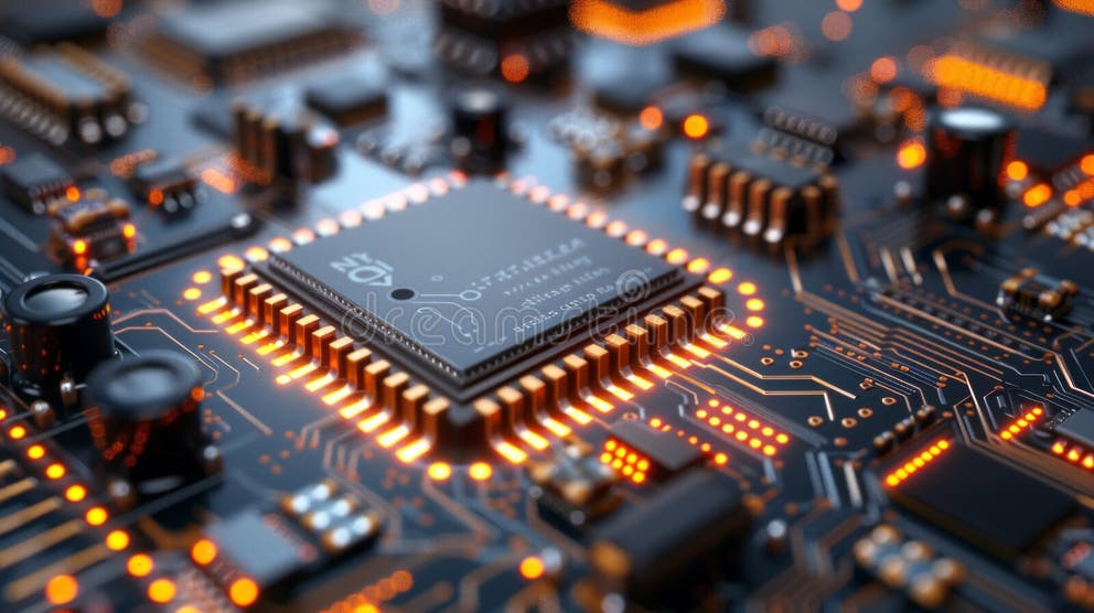 Circuit Board Microchip Processor Technology Background Stock Illustration - Illustration of ...