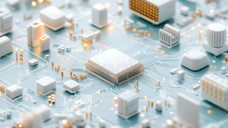 Circuit Board with Microchips for Cybersecurity Awareness Technology ...