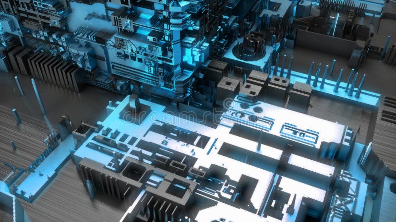 Circuit Board with Microchips, Processors and Other Hi-tech Parts. Iron ...