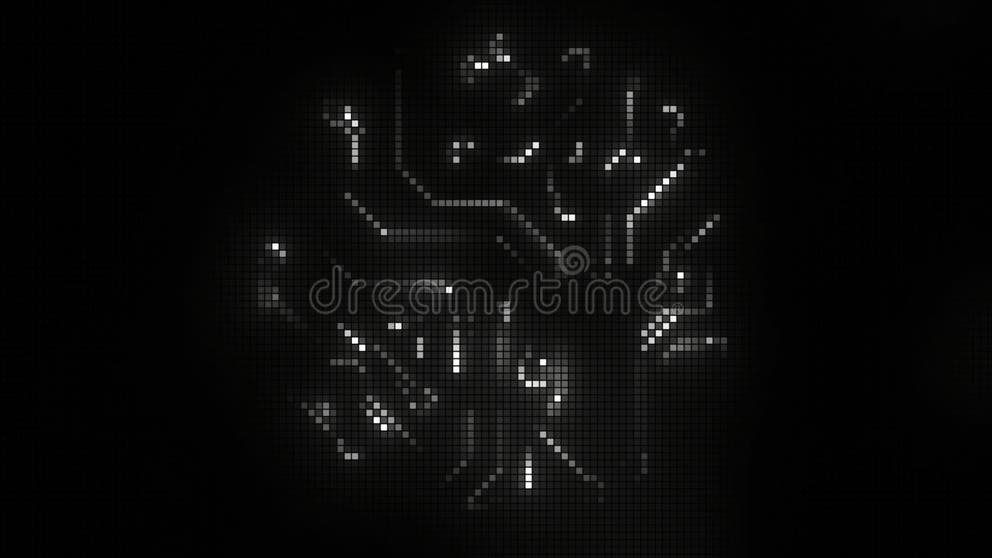 Circuit Board with Moving Electrons. Motion. Data Flow Loop Background Animation. Artificial ...