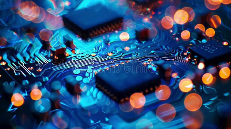 A Circuit Board with an Otherworldly Pulsating Blue Light As If the ...