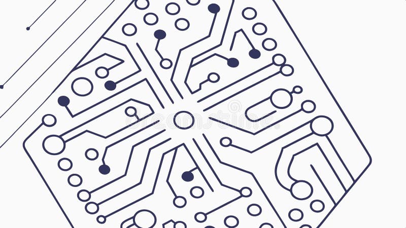 Circuit Board Pattern Design Technology Background Element Vector Design Generative Ai Stock