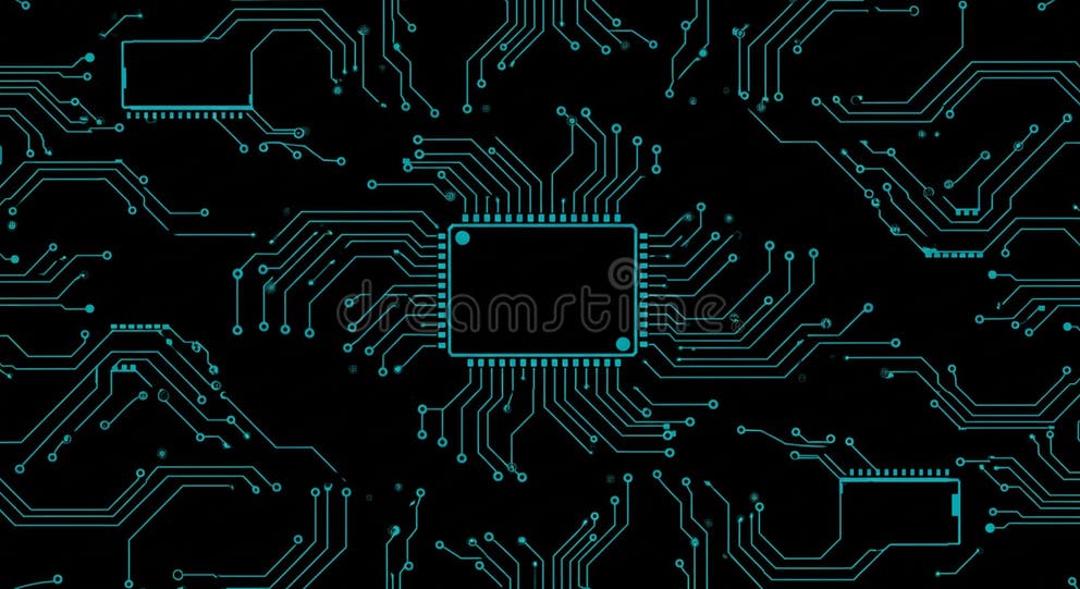 Circuit Board Pattern Featuring Interconnected Electronic Pathways and ...