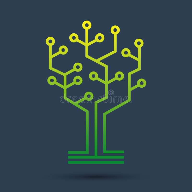 Circuit Board Pattern in the Shape of the Tree Stock Illustration ...