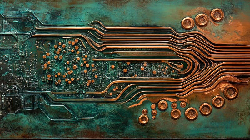 Circuit Board Patterns Reimagined with Organic Elements Where Copper ...