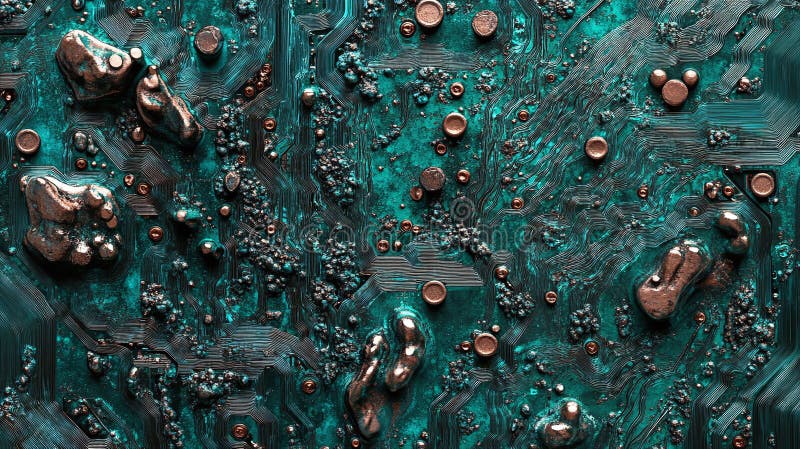 Circuit Board Patterns Reimagined with Organic Elements Where Copper ...