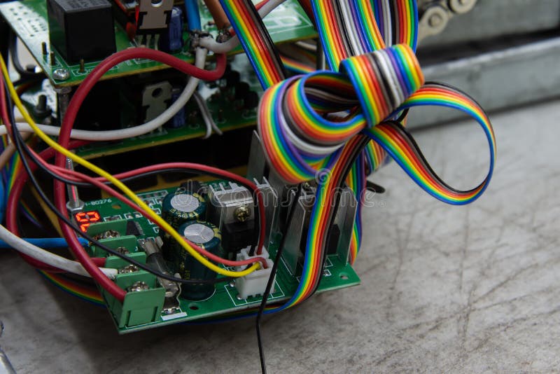 Circuit Board and Power Cable. Stock Image - Image of energy, closeup ...