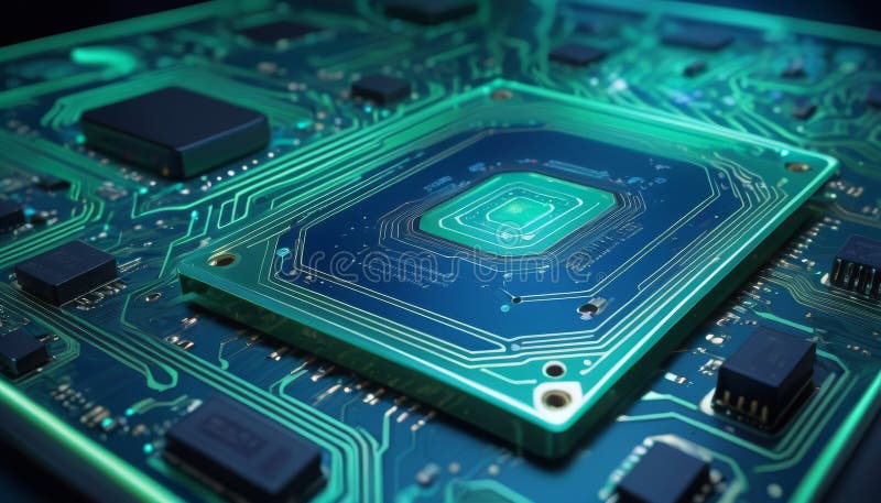 Circuit Board Processor stock illustration. Illustration of chip ...