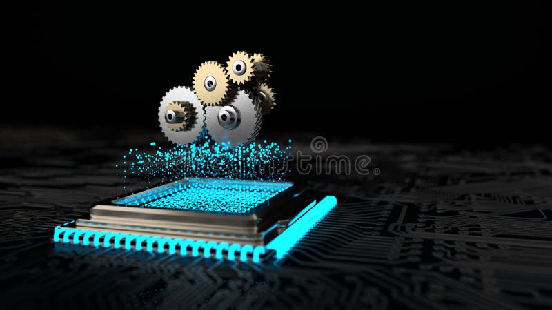 Gear Wheels Human Head Bulb Ideas Stock Vector - Illustration of flat ...