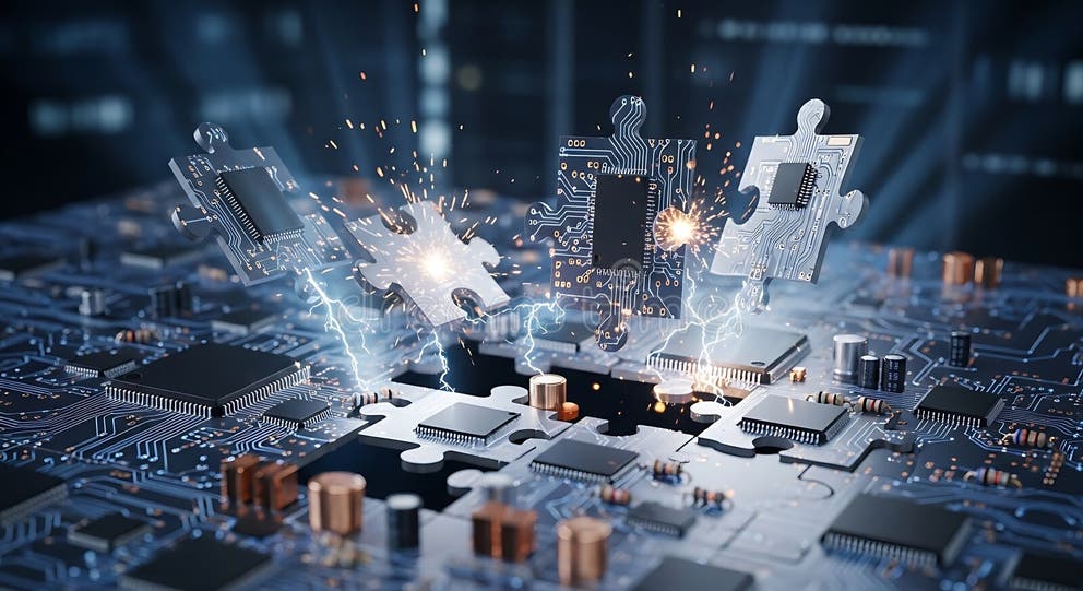 Circuit Board Puzzle Technology Innovation Engineering Connection ...