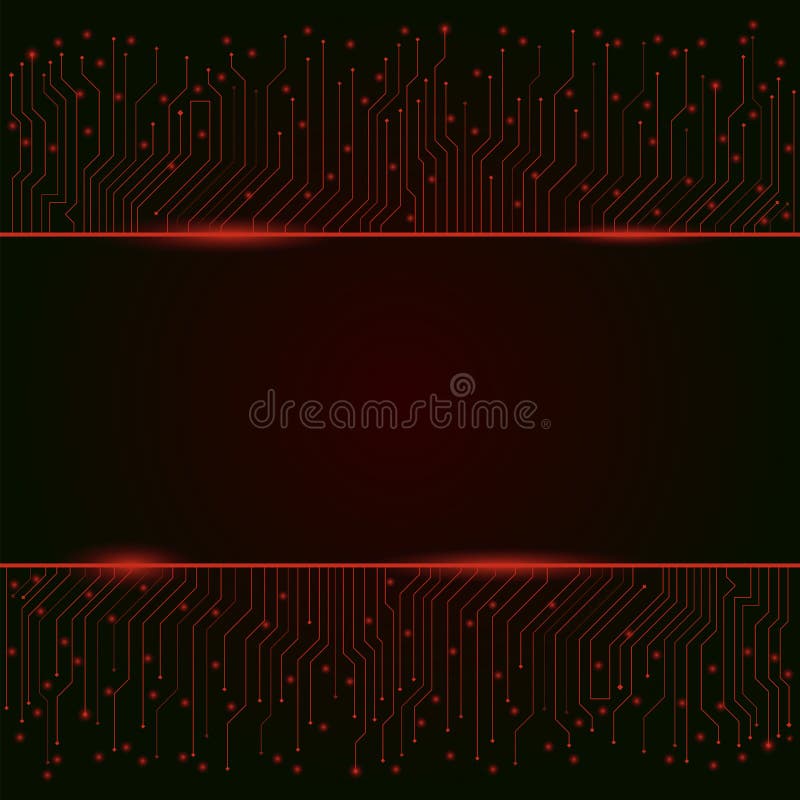 Circuit Board, Red Abstract Lights Background ,banner, Border Stock ...