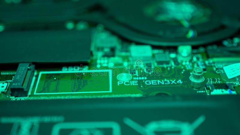 Circuit Board with Resistors Microchips and Electronic Components ...