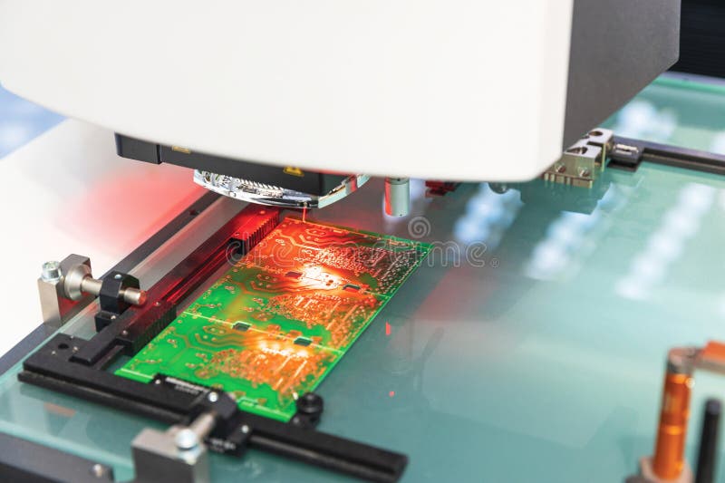 Circuit Board Scan Inspection during Production Process. Electronics ...