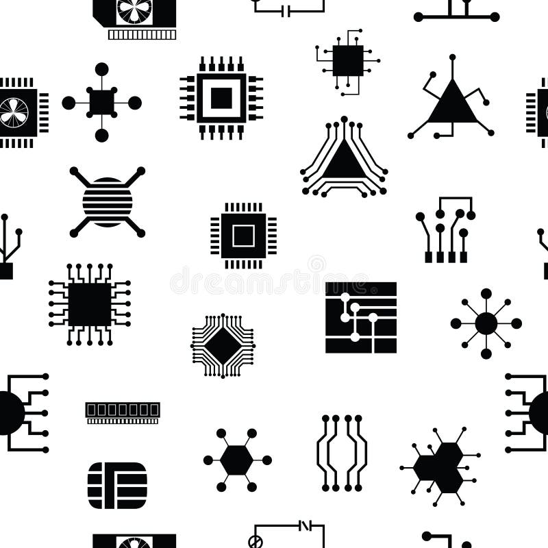 Circuit board icon set stock vector. Illustration of circuit - 107347385