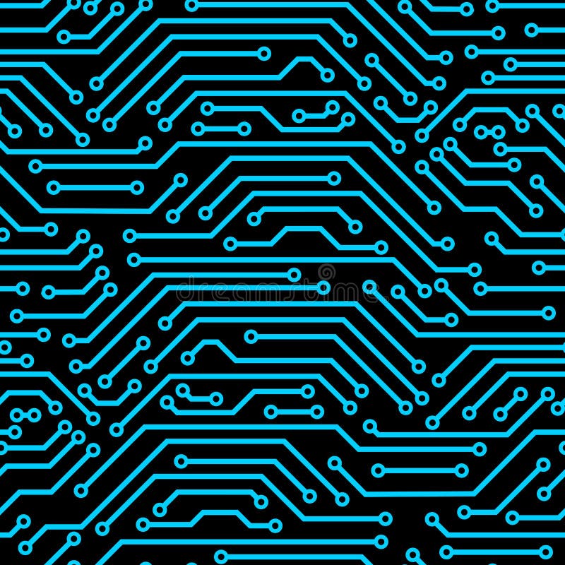 Repeating Circuit Pattern stock illustration. Illustration of digital ...