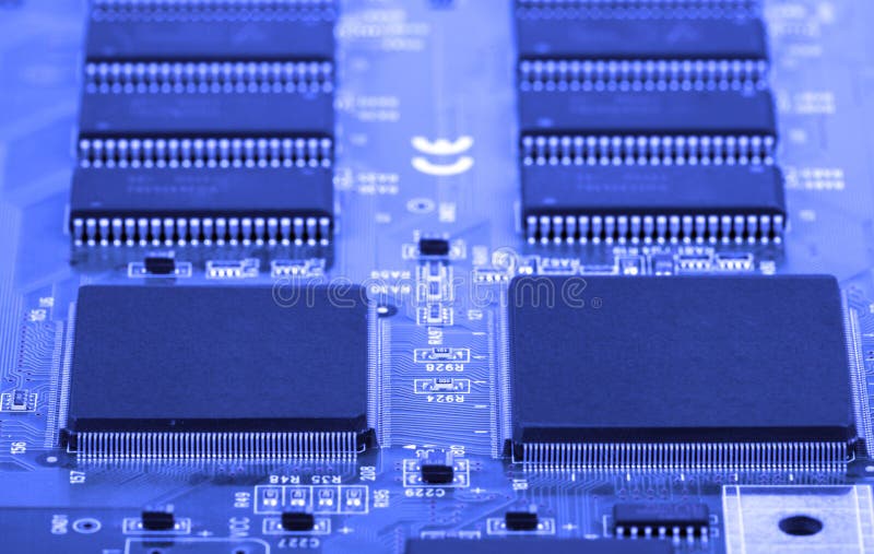 Circuit Board with Semiconductor Components Stock Photo - Image of ...