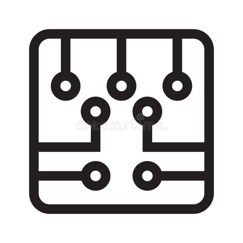 Circuit Board Semiconductors / Electronic Circuit Line Art Icon for ...