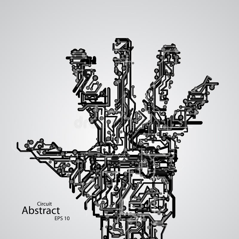 Circuit Board Shape of Hand Palm Eps10 Stock Vector - Illustration of ...