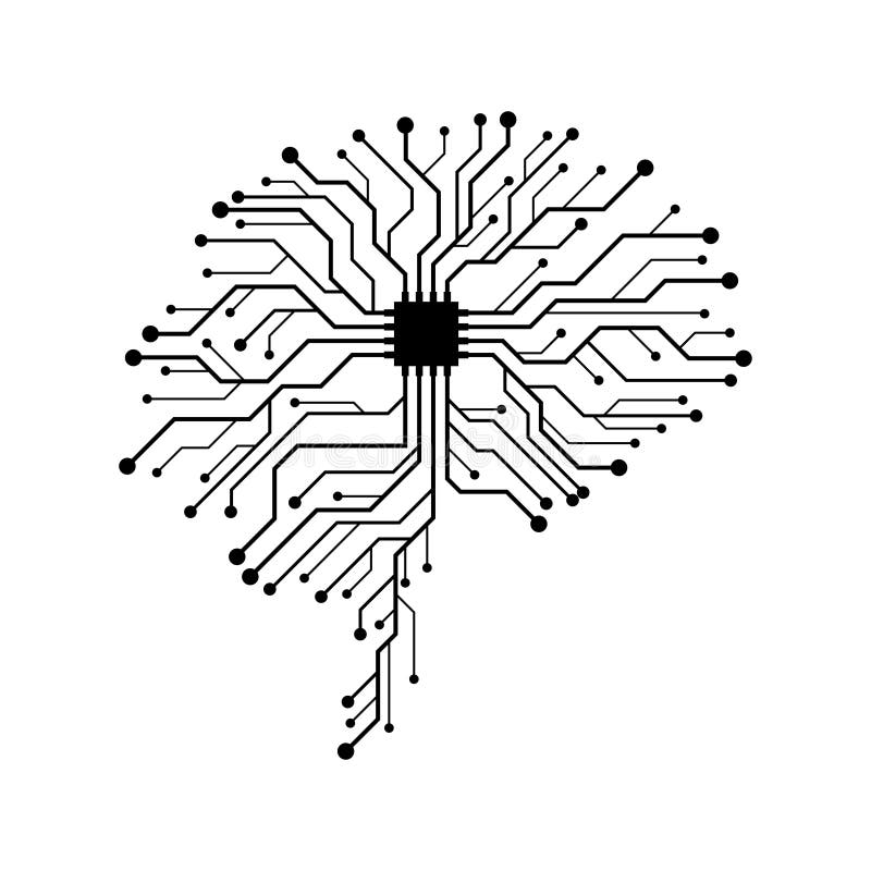 Brain Concept Illustration. Circuit Board Printed Circuit Board. Vector ... Brain Concept Illustration. Circuit Board Printed Circuit Board. Vector ...